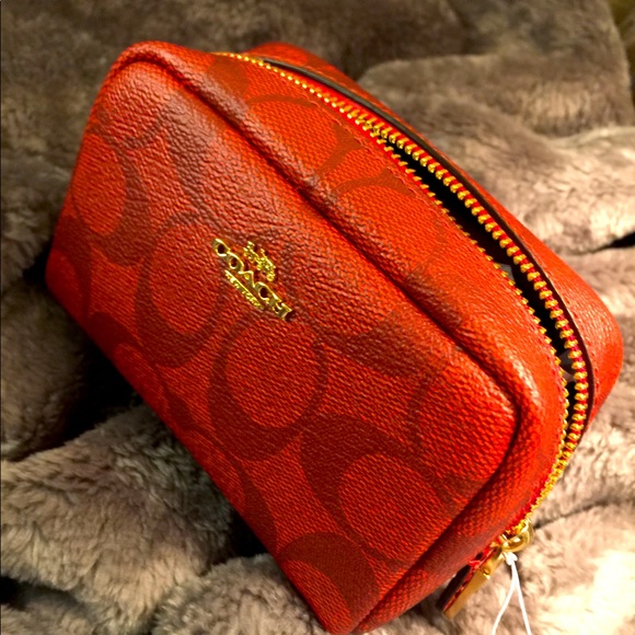 Coach | Bags | New Coach Mini Boxy Cosmetic Case In Signature Canvas ...